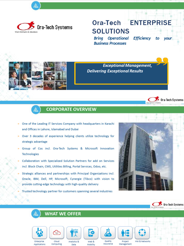 Ora-Tech Systems Services Profile - Updated | PDF | Oracle Corporation | Educational Technology