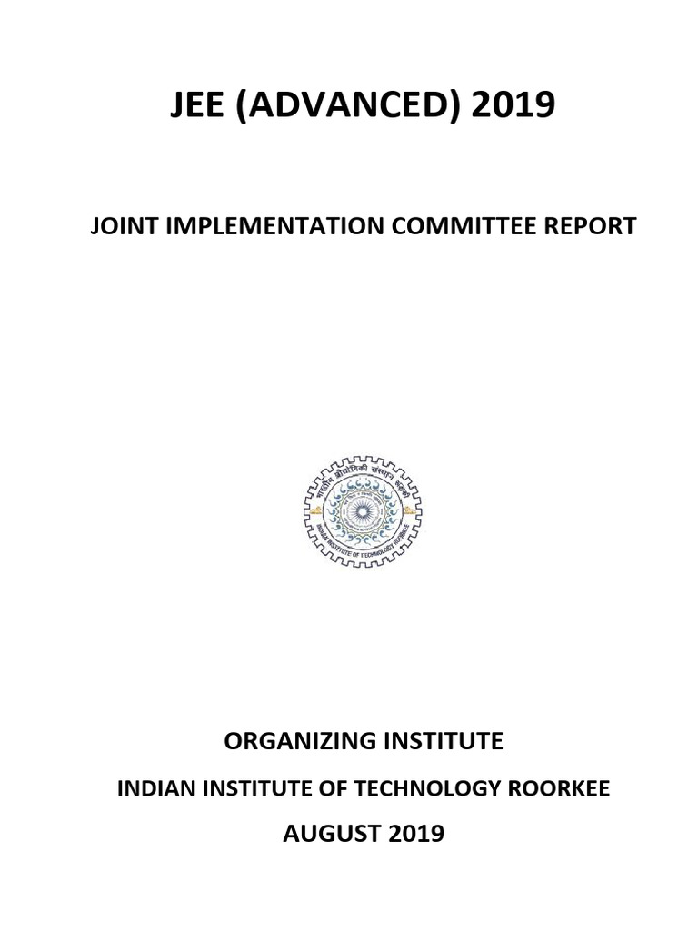 Jee (Advanced) 2019: Joint Implementation Committee Report | PDF | Qualifications | Standardized ...
