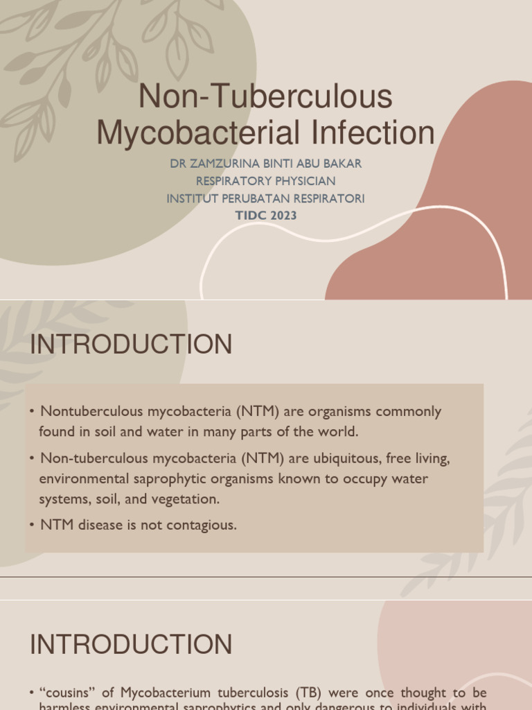 Non-Tuberculous Mycobacterial Infection Guide | PDF | Mycobacterium | Tuberculosis
