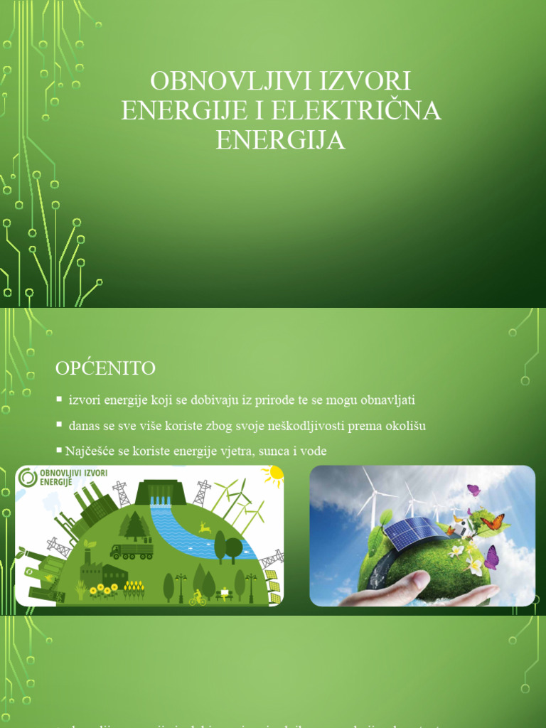 Obnovljivi Izvori Energije I Električna Energija | PDF