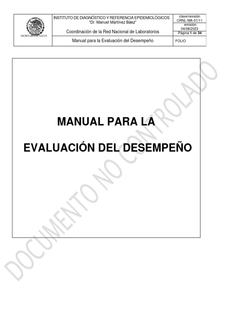 Manual de Evaluaci N 2023 Ver 11 | PDF | Laboratorios | Evaluación