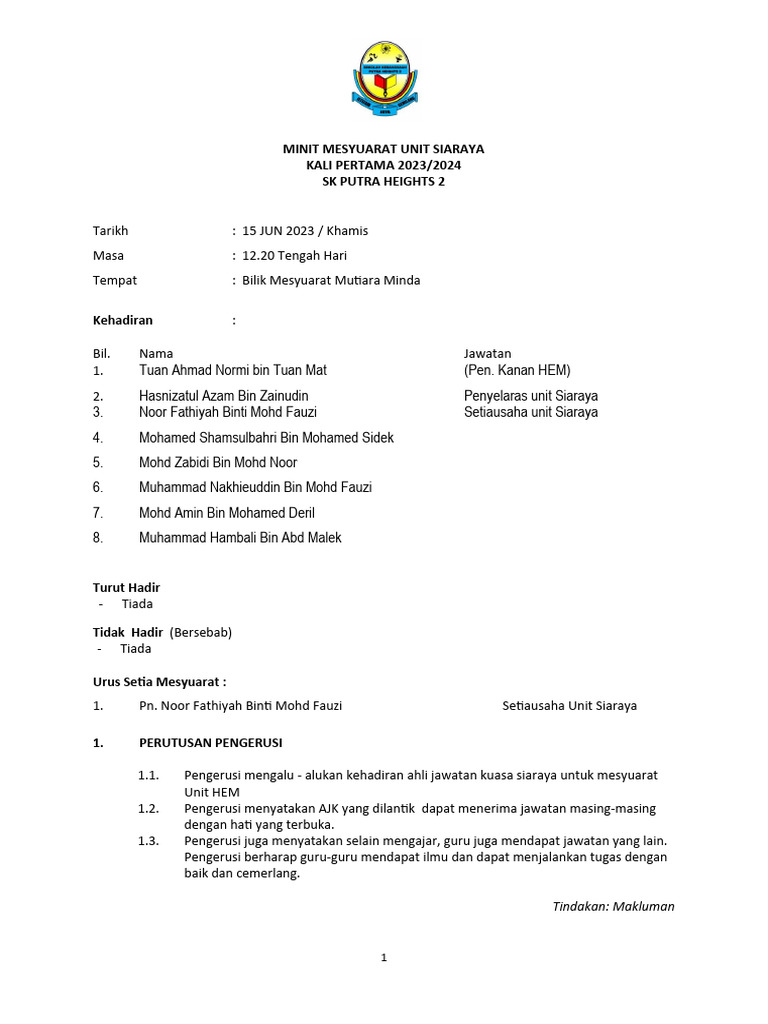 Minit Mesy. Siaraya 2023 | PDF