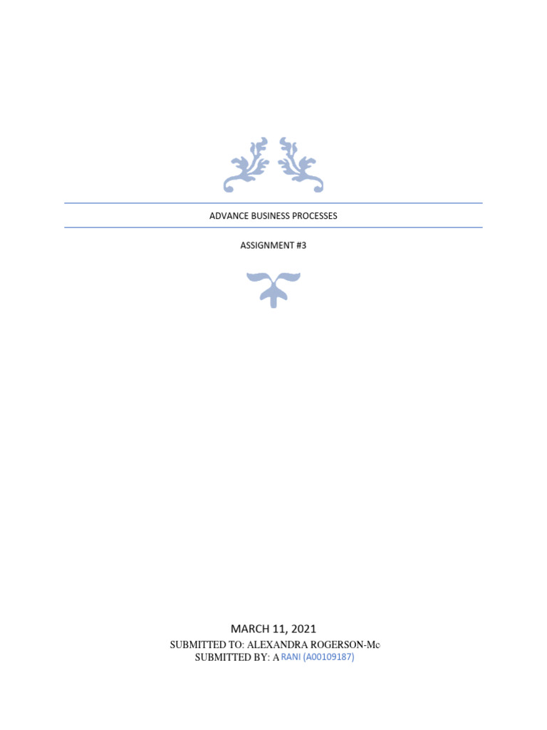 Assignment #3 of Advance Business Processes | PDF | Map | Knowledge