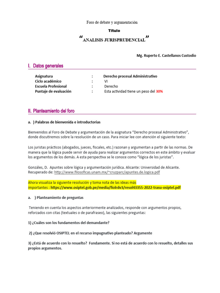 Guía de Foro de Debate y Argumentaciòn | PDF | Evaluación