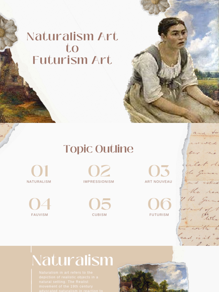 Naturalism Art To Futurism Art | PDF | Impressionism | Realism (Arts)