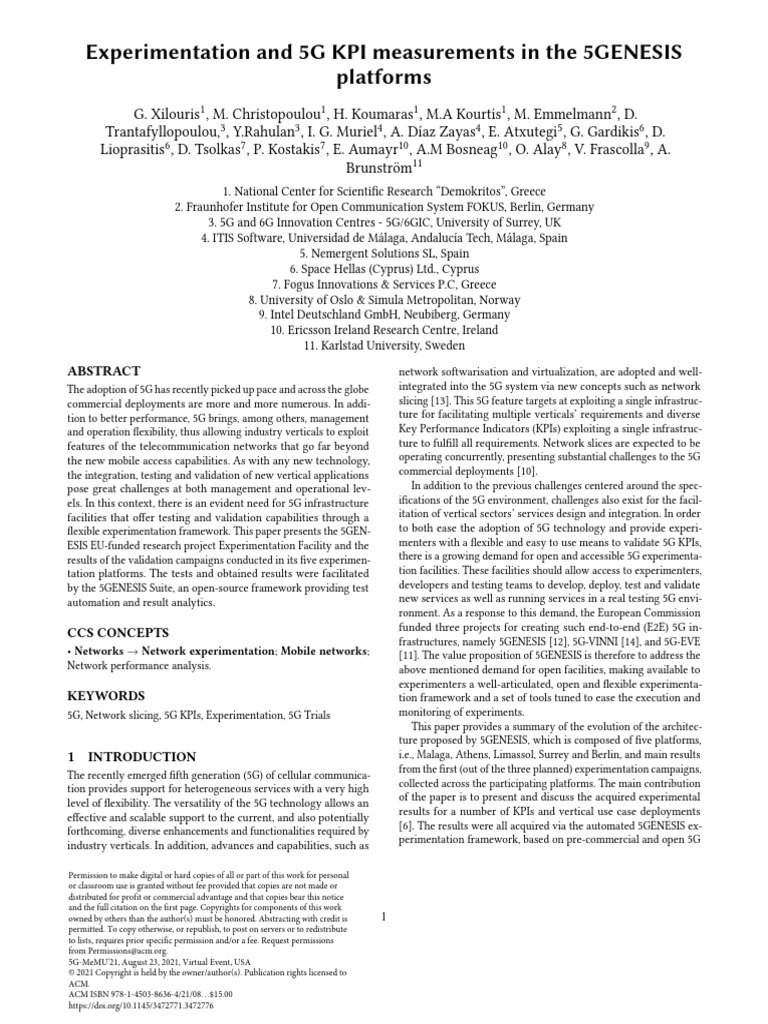 5g Kpi Pdf Transmission Control Protocol Duplex Telecommunications
