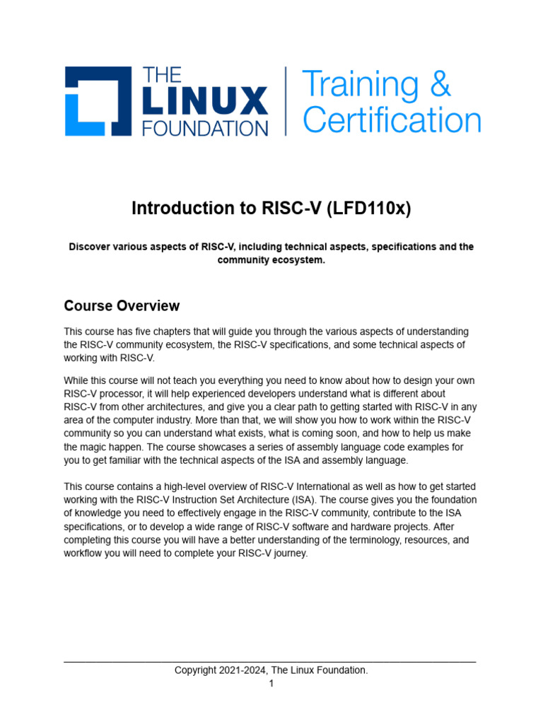 Asset-V1 LinuxFoundationX+LFD110x+1T2024+type@asset+block@Introduction To RISC-V LFD110x ...