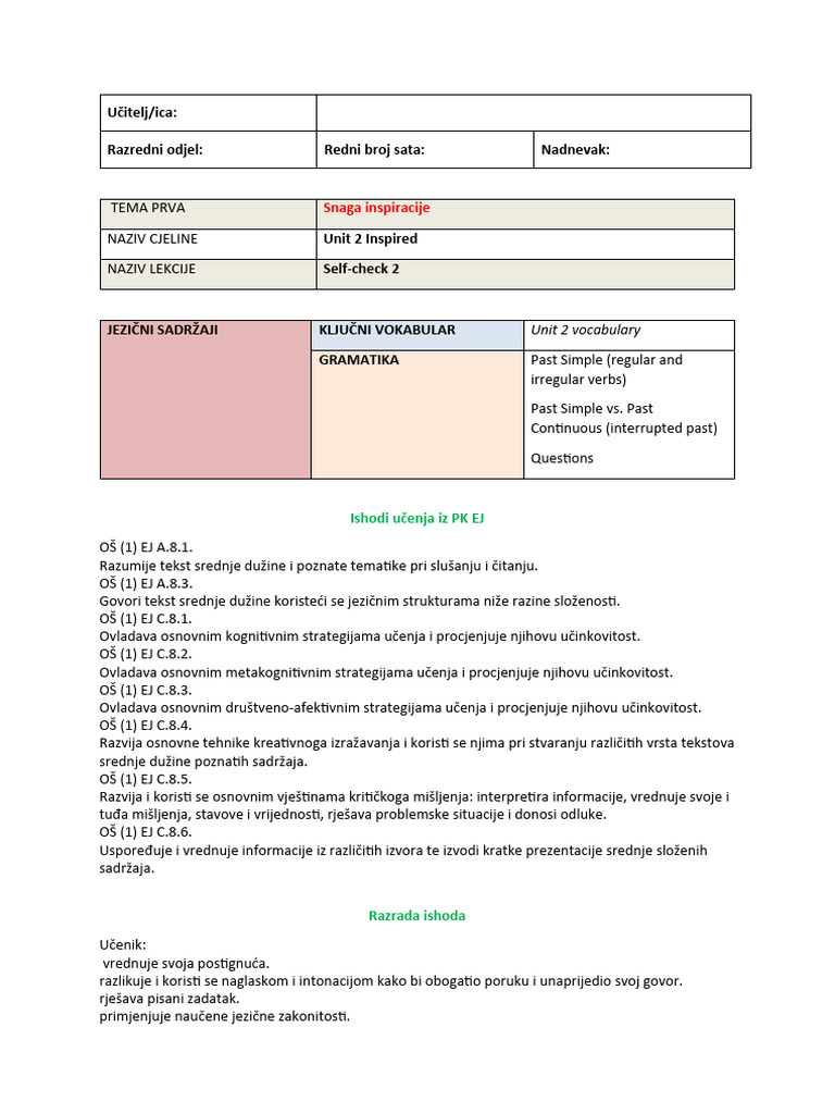 Unit 2 Self Check 2 | PDF