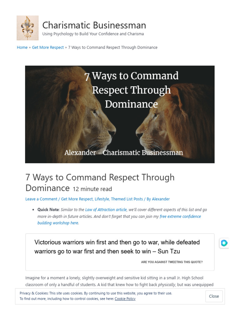 7 Ways to Command Respect Through Dominance - Charismatic Businessman ...