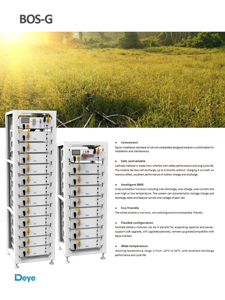 Deye BOS-G Battery Module Datasheet | PDF | Electrical Engineering ...