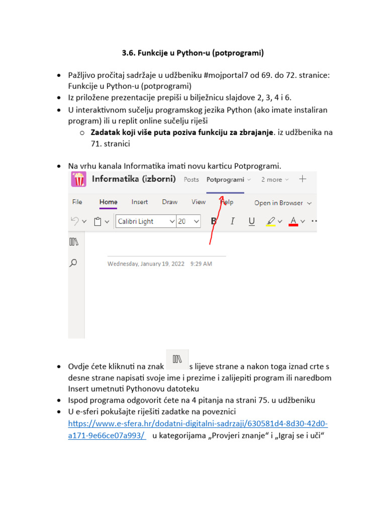 3.6.funkcije U Python-U (Potprogrami) | PDF