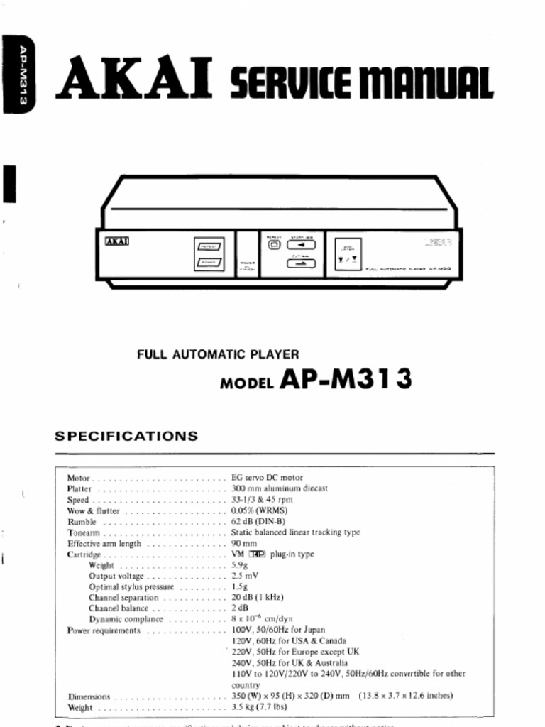 Akai AP M313 Service Manual | PDF