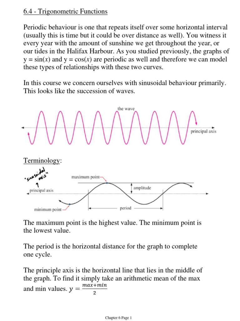 6.4 - Trigonometric Functions - Running Notes | PDF | Trigonometric ... 6.4 - Trigonometric Functions - Running Notes | PDF | Trigonometric ...