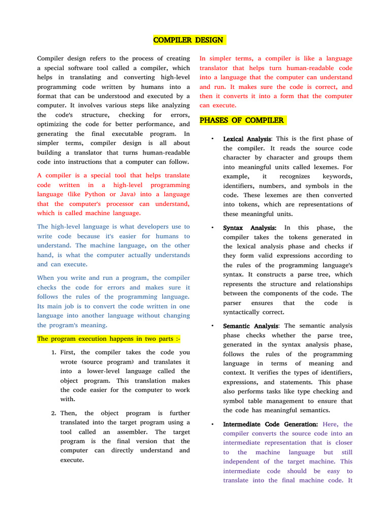 Compiler Design | PDF | Parsing | Compiler Compiler Design | PDF | Parsing | Compiler