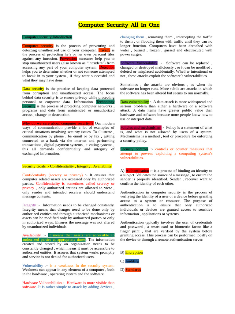 computer security | PDF | Key (Cryptography) | Cryptography