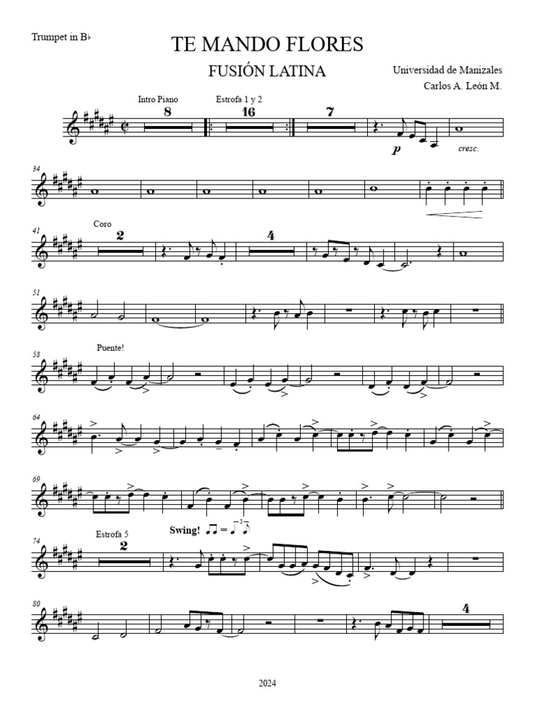 Te Mando Flores Tpta | PDF