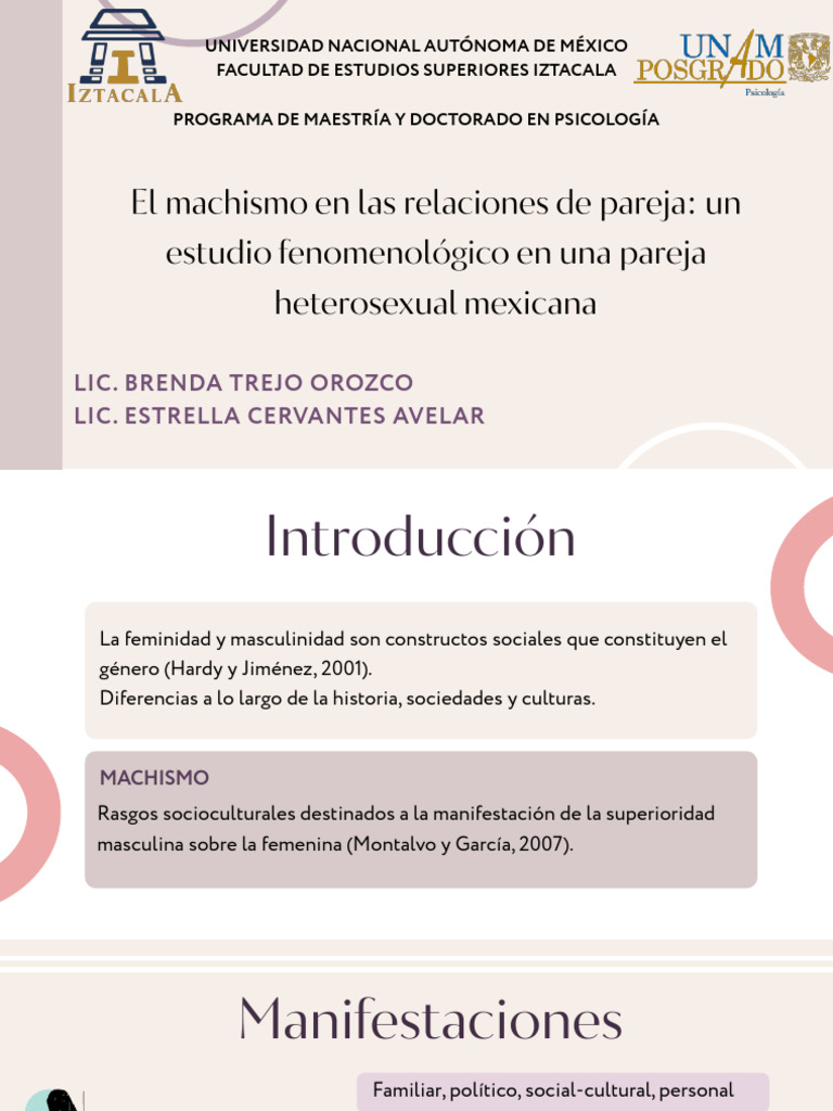 Experiencias de Machismo en Parejas Jóvenes | PDF | Masculinidad | Machismo