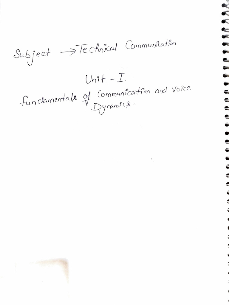 Technical Communication Unit 1 | PDF | Communication | Tone (Linguistics)