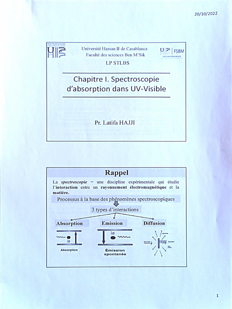 Spectroscopie Uv-Visible 1 | PDF