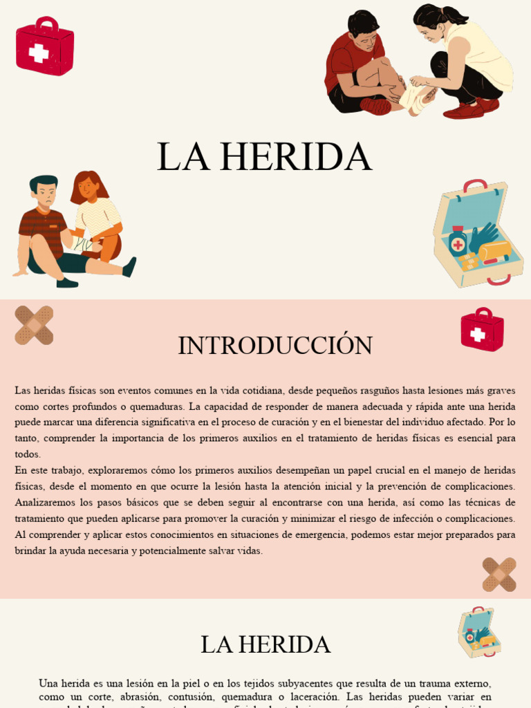 Primeros Auxilios para Heridas | PDF | Herida | Quemar