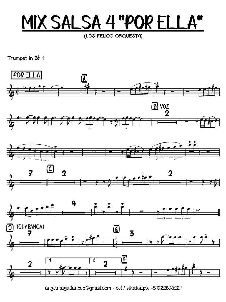 Mix Salsa 4 Por Ella - Trumpet in BB 1 | PDF