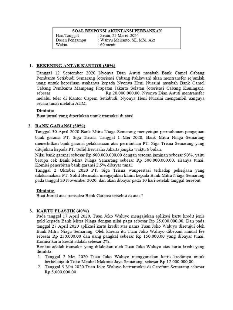 ABANK-7 Responsi Besar Akuntansi Perbankan 2024 | PDF