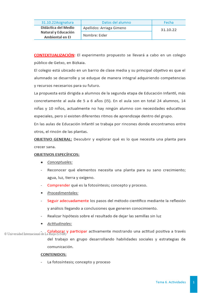 Experimento Plantas | PDF | Hipótesis | Maestros