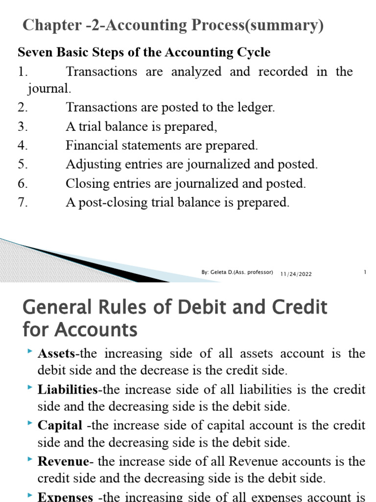 FA-I CH 2 Accounting Summary | PDF | Debits And Credits | Economies