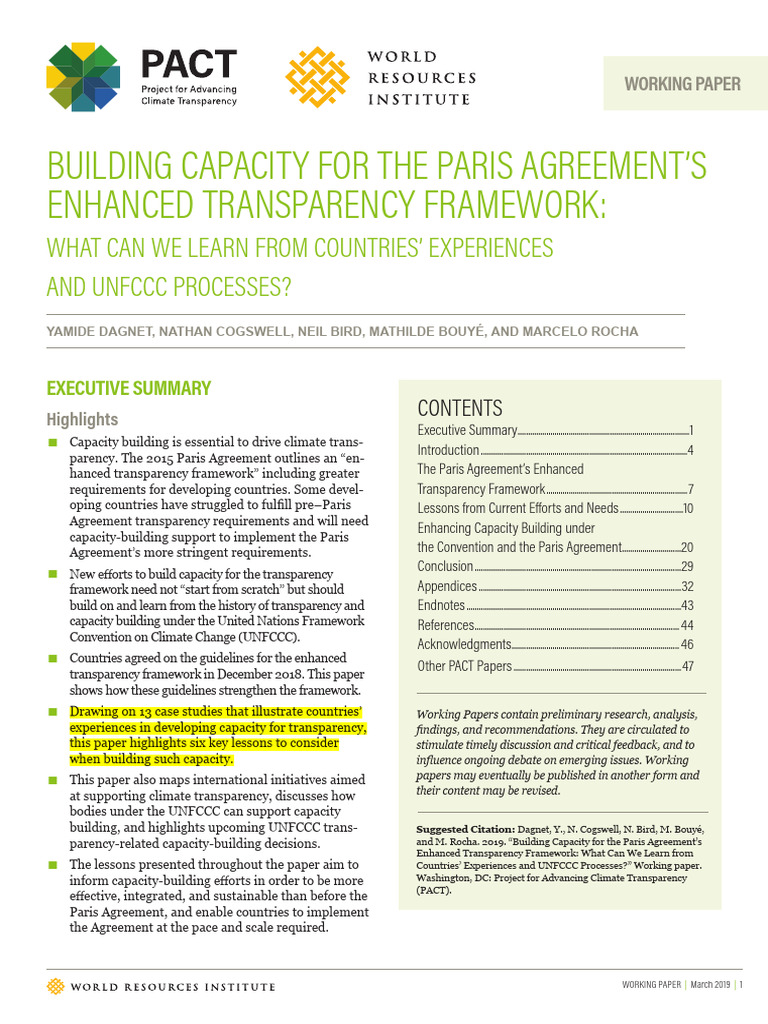 WRI Building Capacity PA ETF | PDF | Capacity Building | United Nations ...