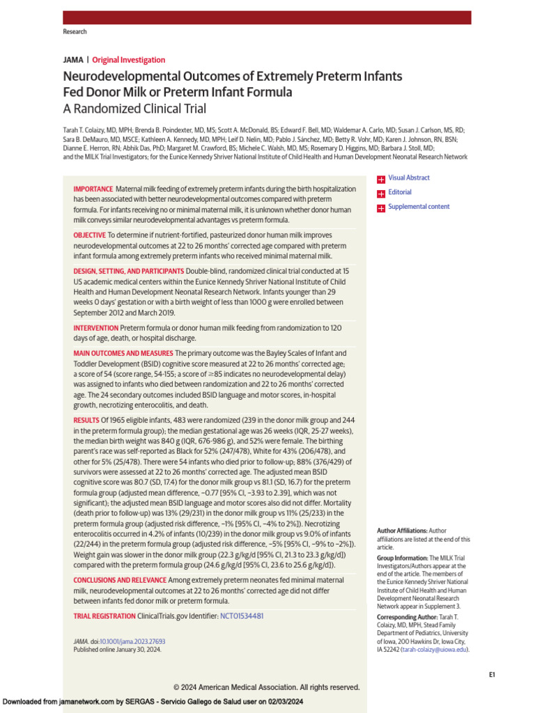 Neurodevelopmental Outcomes of Extremely Preterm Infants | PDF ...