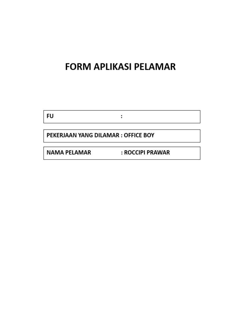 Contoh - Form Aplikasi MSDM | PDF