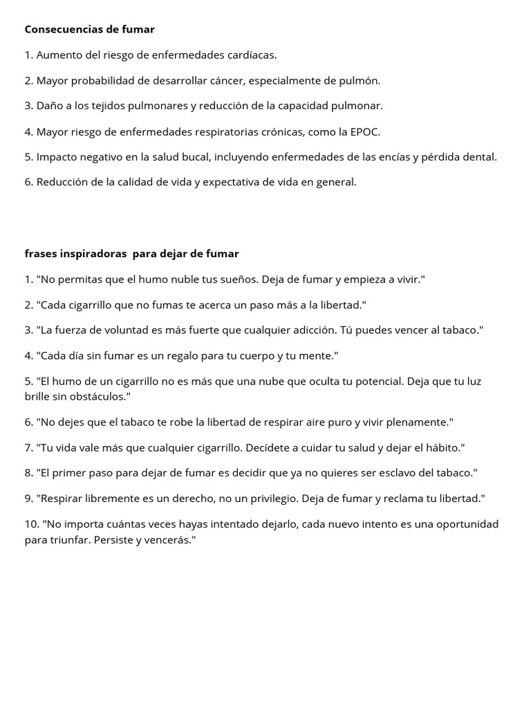 Consecuencias De Fumar Pdf