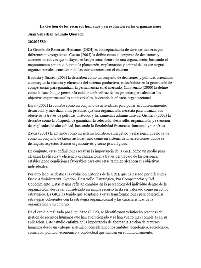 Evolución y Modelos de GRH | PDF | Gestión de recursos humanos | Business