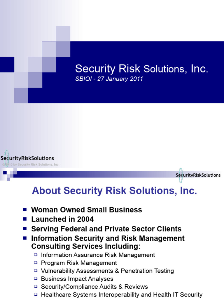 8 - Secure Risk Solutions (SRS) | PDF | Computer Security | Security