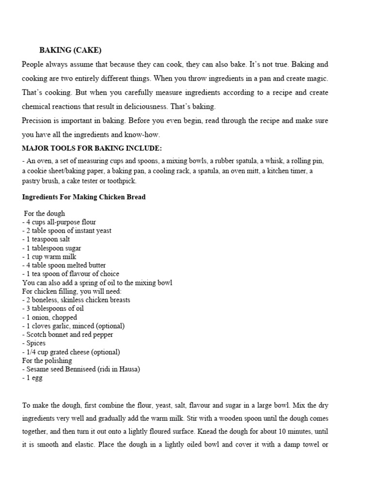 Baking (Cake) | PDF | Cakes | Baking