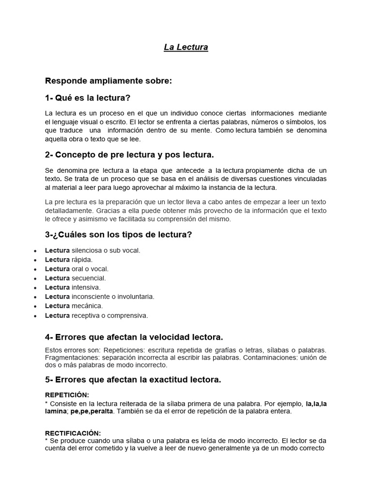 Importancia y Tipos de Lectura | PDF | Comunicación humana | Cognición