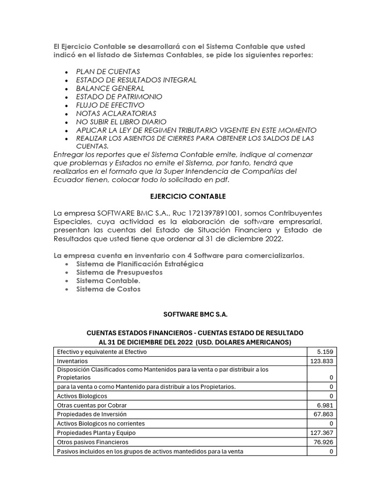 Ejercicio Contable 2024-2024 | PDF | Contabilidad | Business