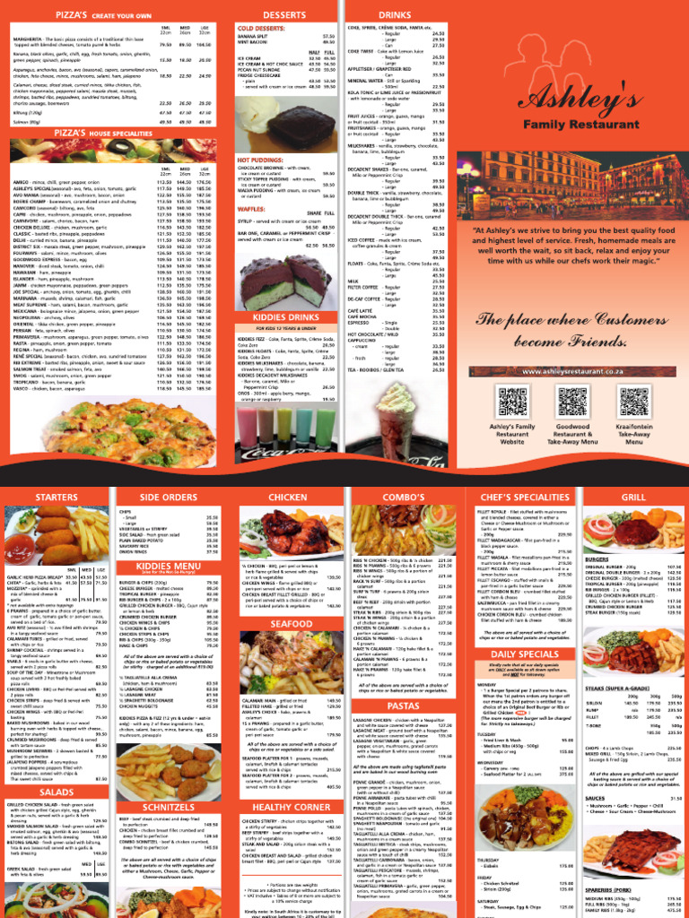 Ashleys Goodwood Menu | PDF