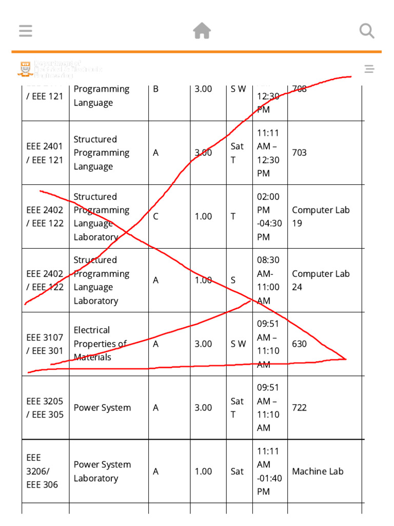 Electrical Engineering Course Schedule | PDF | Electrical Engineering ...
