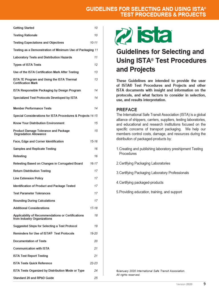 2020 ISTA Guidelines | PDF | Packaging And Labeling | Simulation