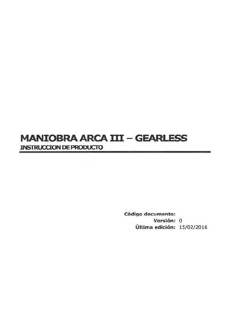 Arca III Gearless | PDF