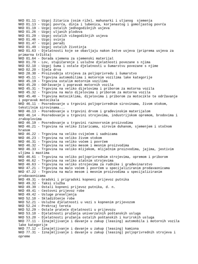 NKD Djelatnosti | PDF