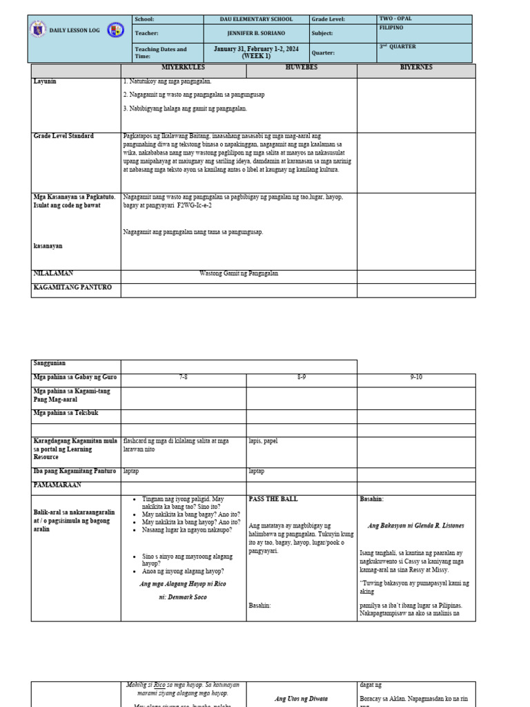 Fil Week 1 Quarter 3 | PDF