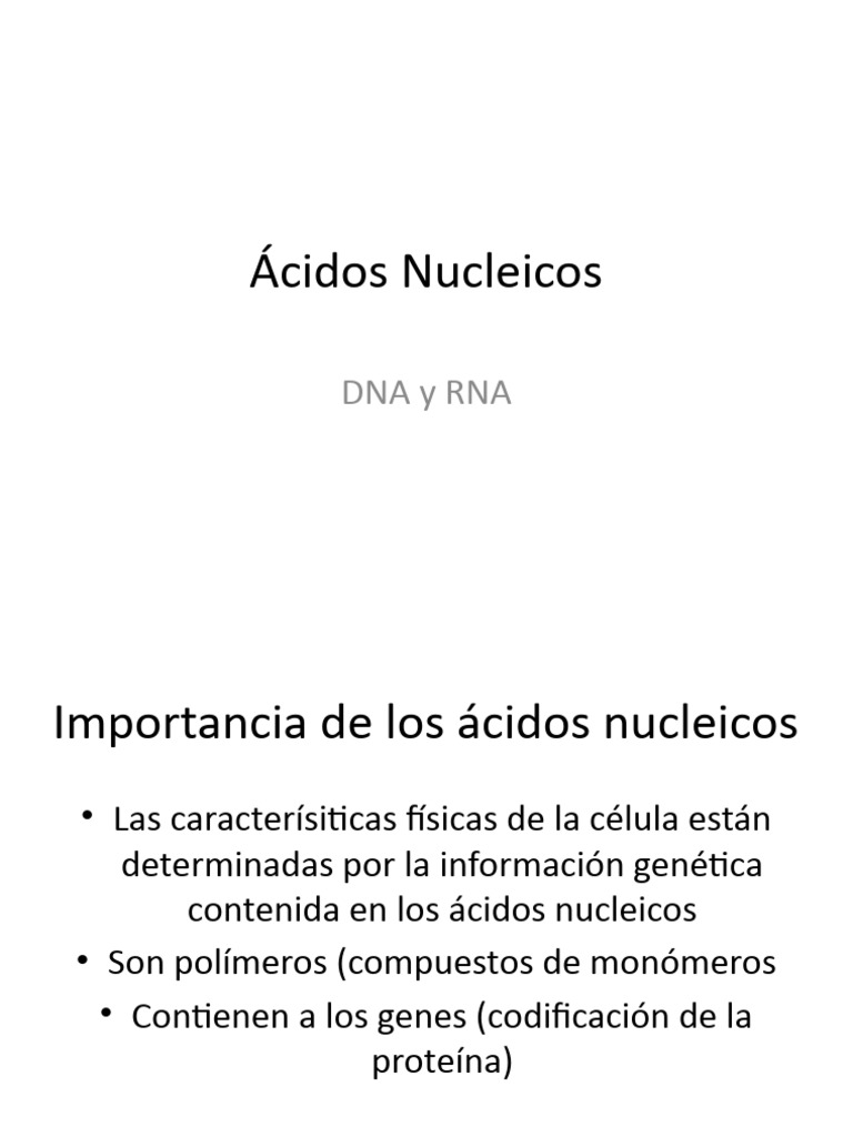 Cidos Nucleicos | Descargar gratis PDF | Gene | Adn