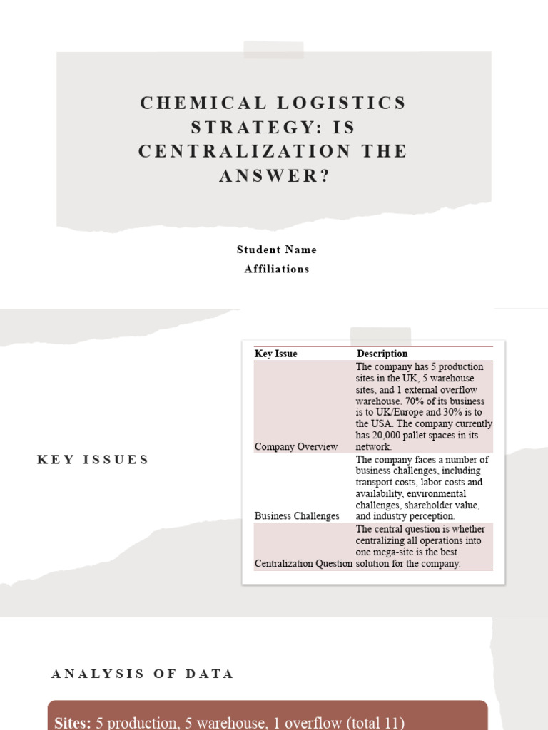Chemical Logistics Strategy | PDF | Logistics | Warehouse