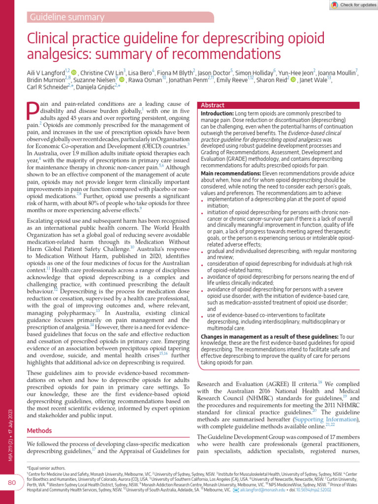 Medical Journal of Australia - 2023 - Langford - Clinical Practice ...