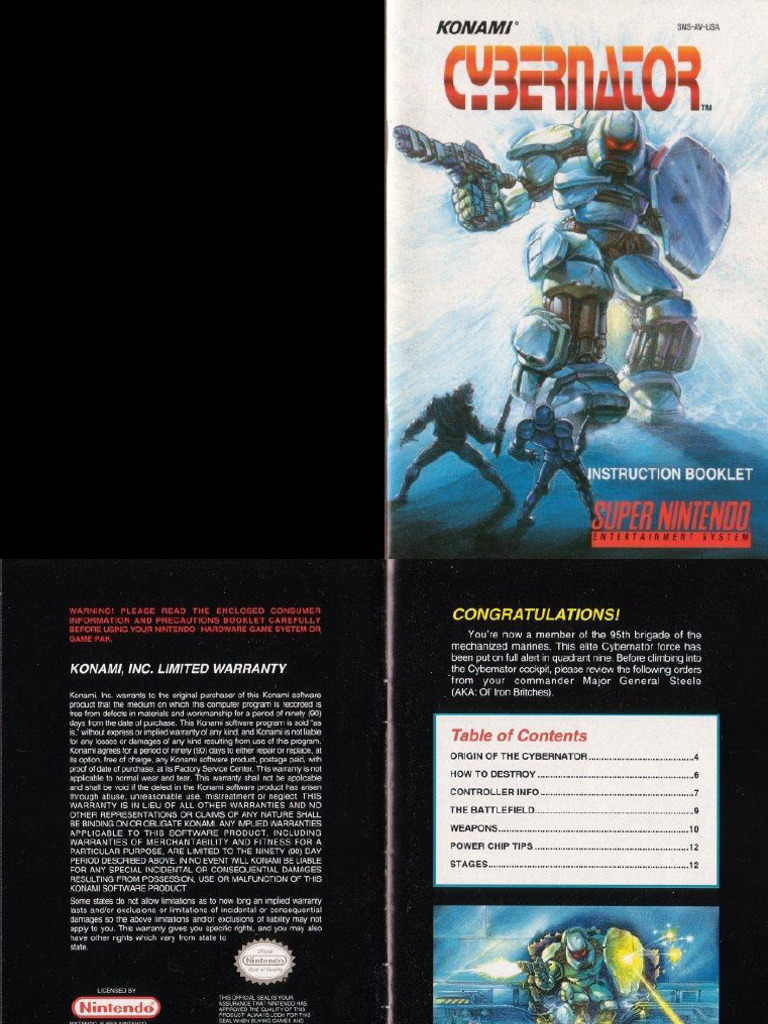 Cybernator (USA) | PDF