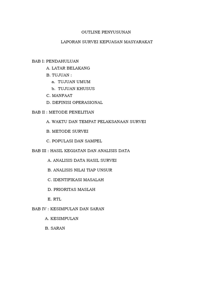 Outline Penyusunan Laporan Ikm 2022 | PDF