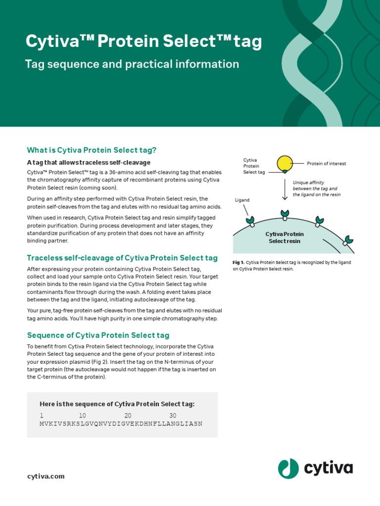 Cytiva Protein Select Tag Sequence Flyer CY38322 12oct23 FL | PDF ...