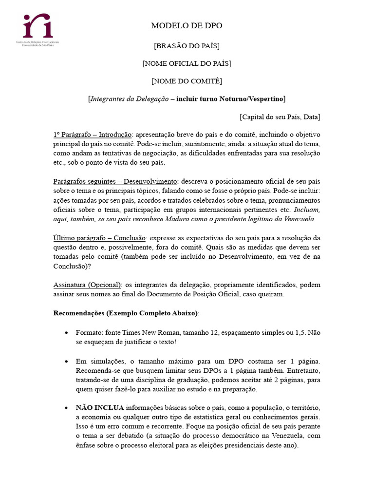 Modelo de DPO | PDF | Venezuela | República